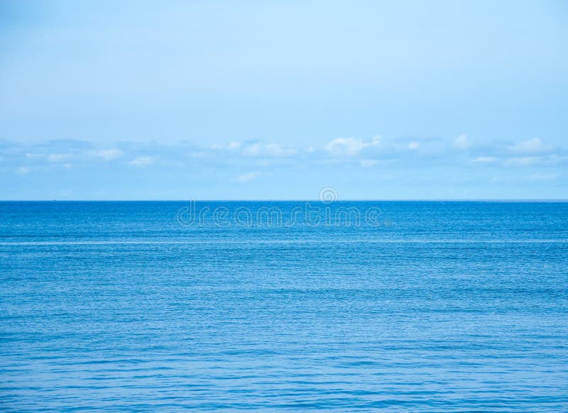 Blue Sea Scape with Sky and Clouds Stock Photo - Image of light ...