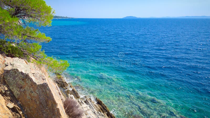 Blue sea shore stock photo. Image of beautiful, summer - 100908610