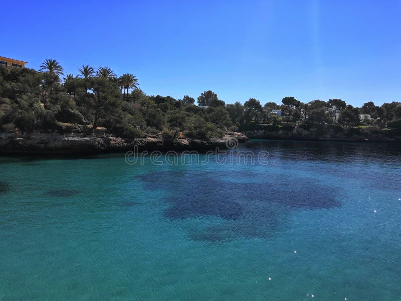 Blue Sea Sky Cala Ferrera Majorca Stock Photo - Image of cala, blue ...