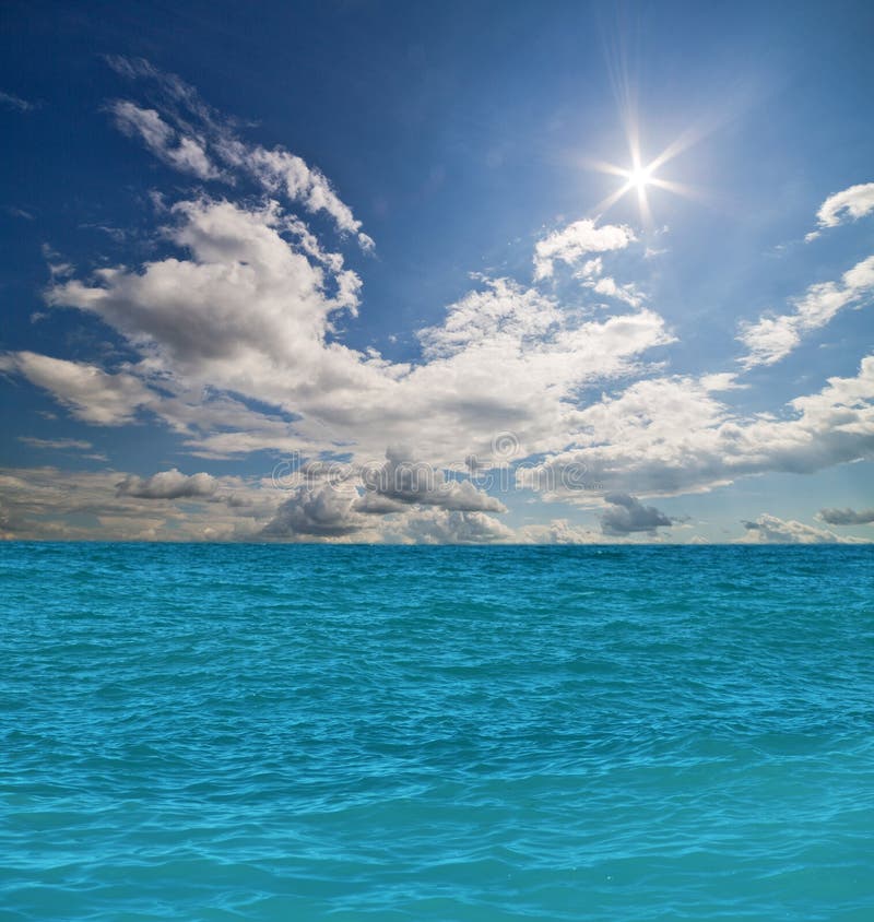 Blue Sea Under Sunlight Landscape Stock Photo - Image of landscape ...