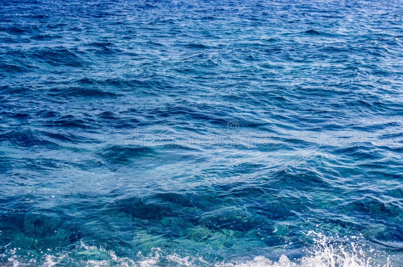 Blue Sea Water and Small Waves Stock Photo - Image of shiny, nature ...