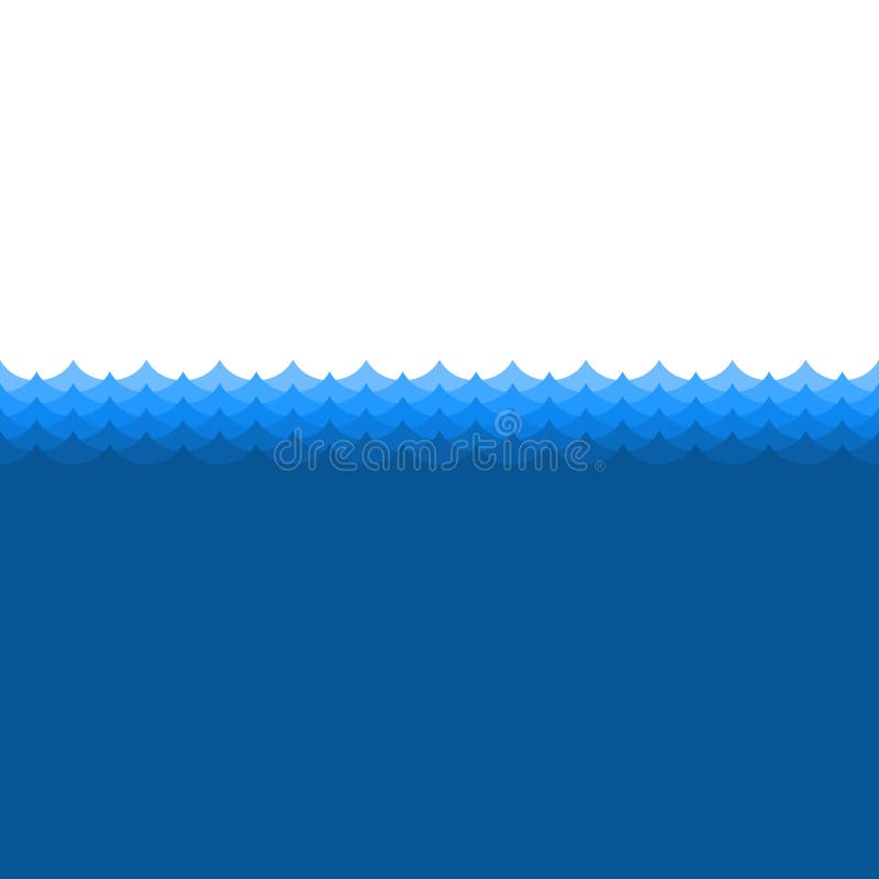 Blue Sea Wave Seamless Background. Vector Stock Vector - Illustration ...