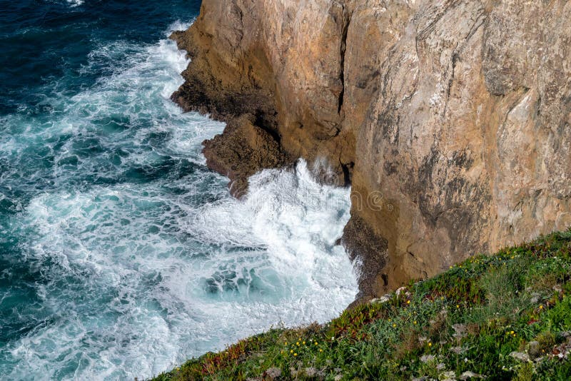 Blue sea waves and cliff stock image. Image of largely - 183769491