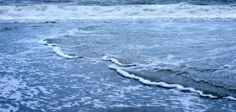 Blue Sea Waves Flowing on Ocean Floor. Full Frame Stock Image - Image ...