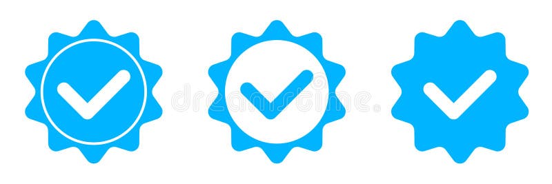 Blue Seal of Approval Icon Set Stock Vector - Illustration of mark ...