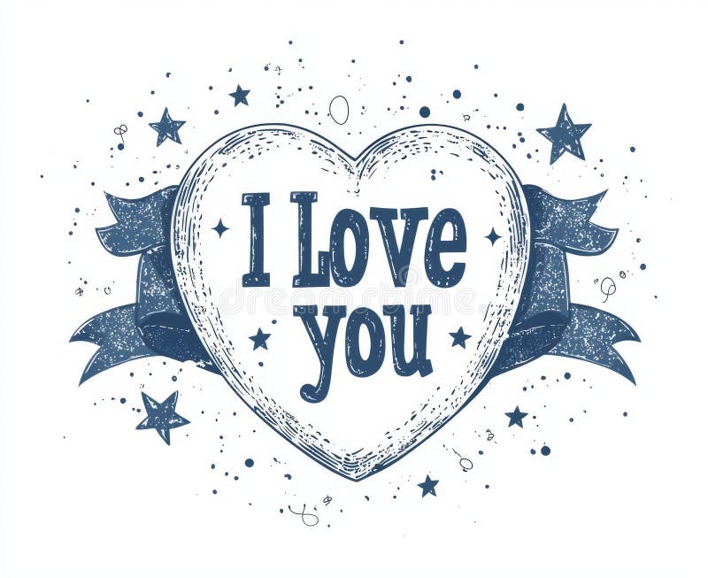 A Blue Seal with a Grunge Design, Isolated on White, Showcases a Loving ...