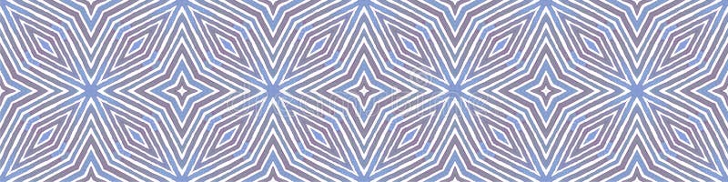 Blue Seamless Border Scroll. Geometric Watercolor Stock Illustration ...