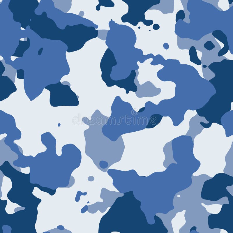 Blue seamless camo stock vector. Illustration of pattern - 39731855