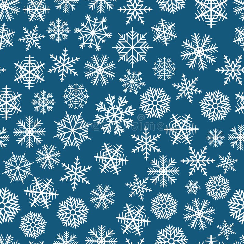 Blue Seamless Christmas Background of Flakes Stock Vector ...