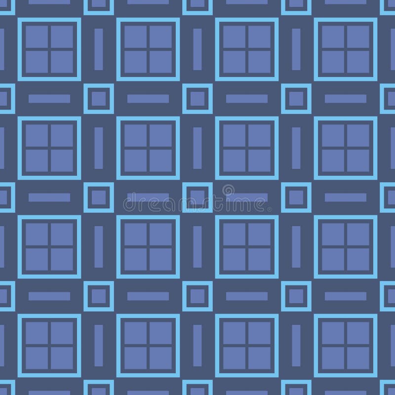 Blue Seamless Geometric Pattern with Different Combinations of Squares ...