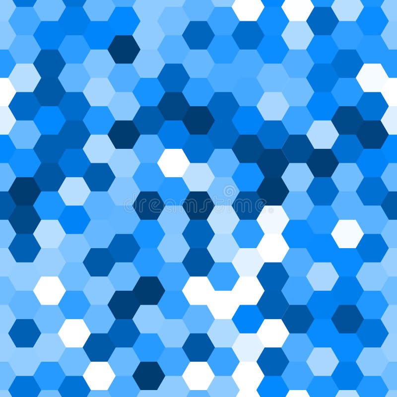 Blue Seamless Hexagonal Vector Pattern Stock Vector - Illustration of ...