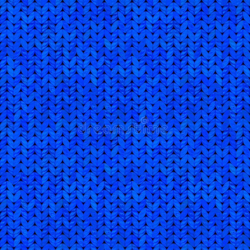 Blue Seamless Knitted Texture Stock Vector - Illustration of detailed ...