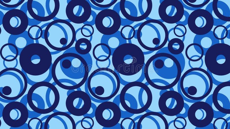 Blue Seamless Overlapping Circles Pattern Stock Vector - Illustration ...