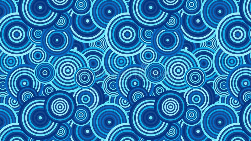 Blue Seamless Overlapping Concentric Circles Background Pattern Vector ...