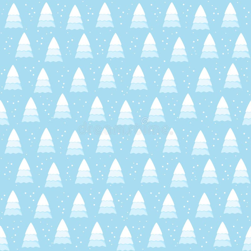Blue Seamless Pattern with Christmas Trees. Vector Illustration Stock ...