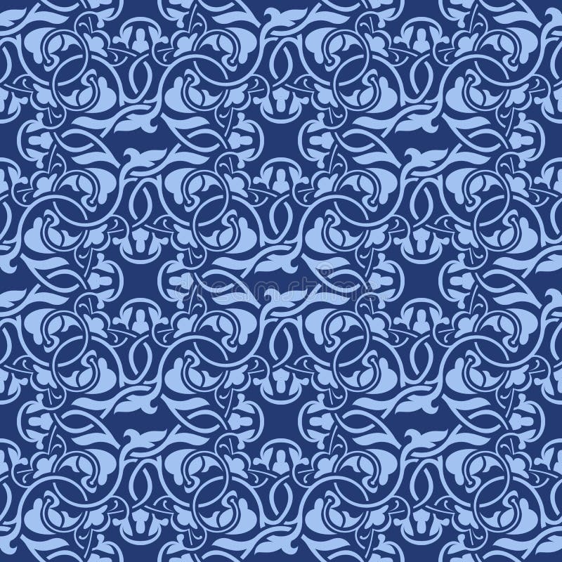 Blue seamless pattern stock vector. Illustration of seamless - 51519313