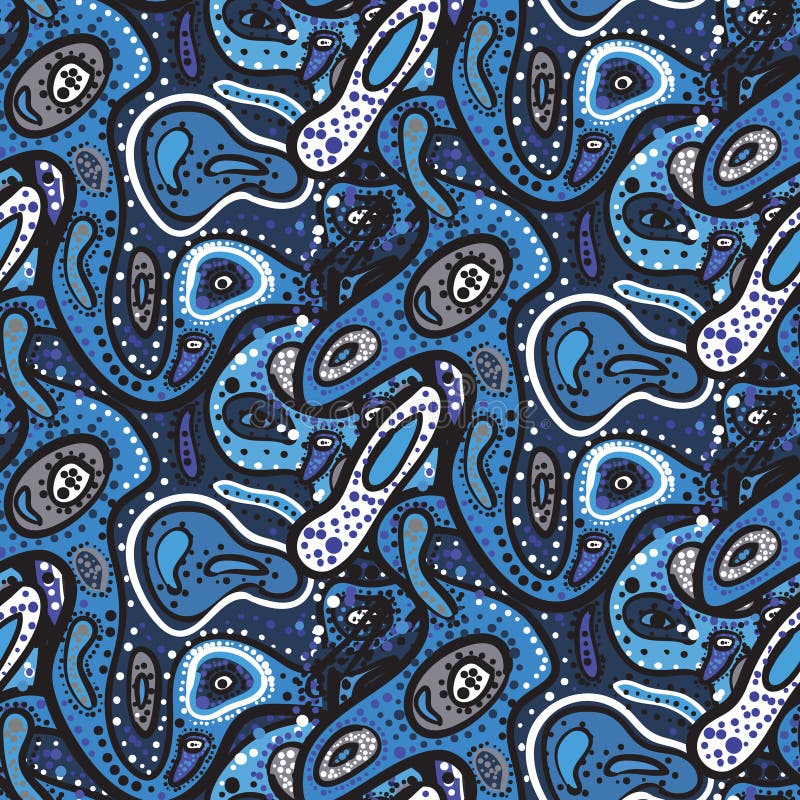 Blue Seamless Pattern of Small Spots, Dots and Pai Stock Vector ...