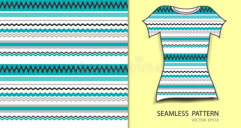 Blue Seamless Pattern Vector Illustration, T-shirt Design, Fabric ...
