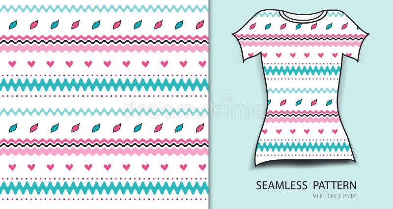 Blue Seamless Pattern Vector Illustration, T-shirt Design, Fabric ...