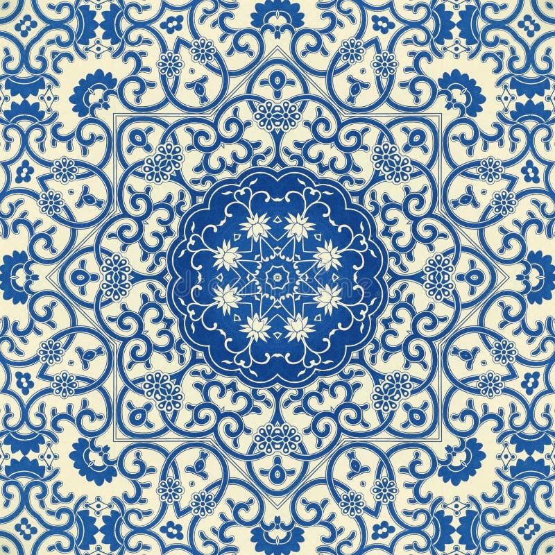 Blue Seamless Repeating Pattern Tile Stock Photo - Image of seamless ...