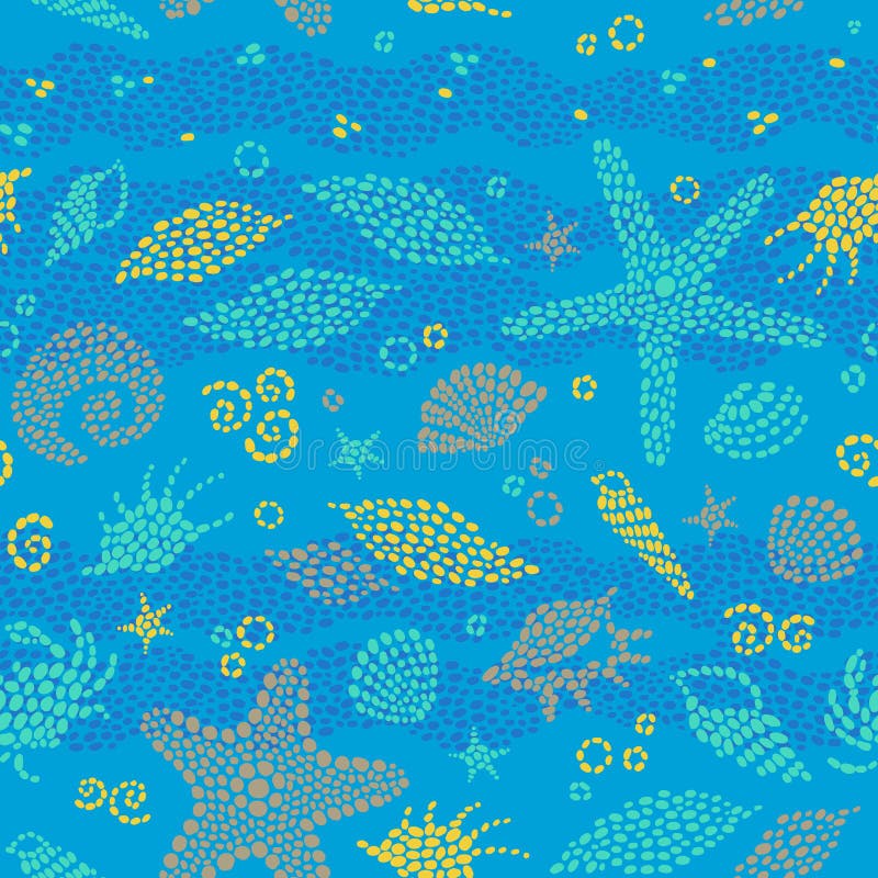 Blue Seamless Sea Background. Stock Vector - Illustration of design ...