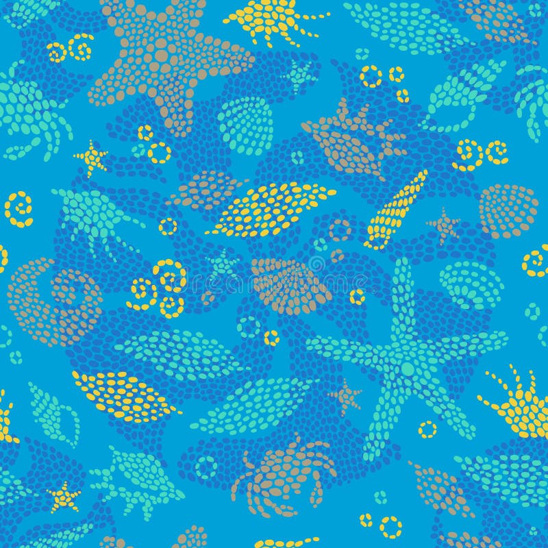 Blue Seamless Sea Background. Stock Vector - Illustration of horizontal ...