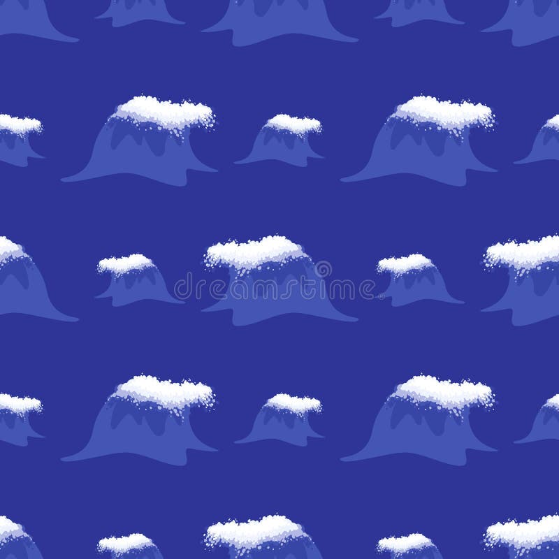 Seamless Sea Pattern with Repeating Waves Stock Illustration ...
