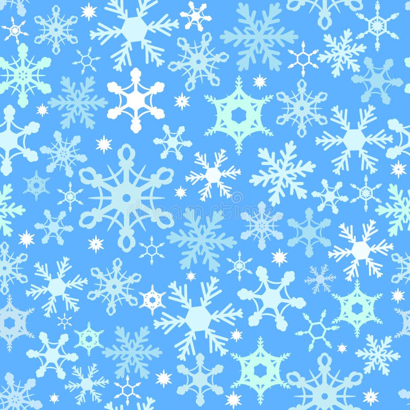 Blue Seamless Snowflake Pattern Stock Vector - Illustration of flake ...