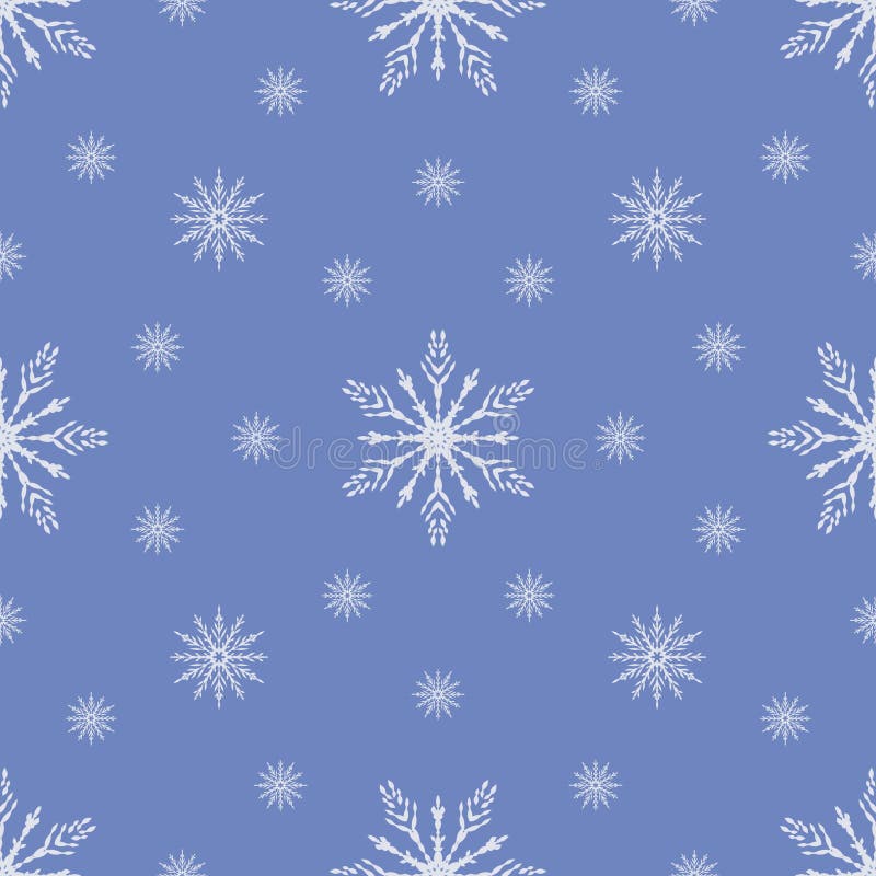 Blue Seamless Snowflake Pattern Stock Vector - Illustration of ...