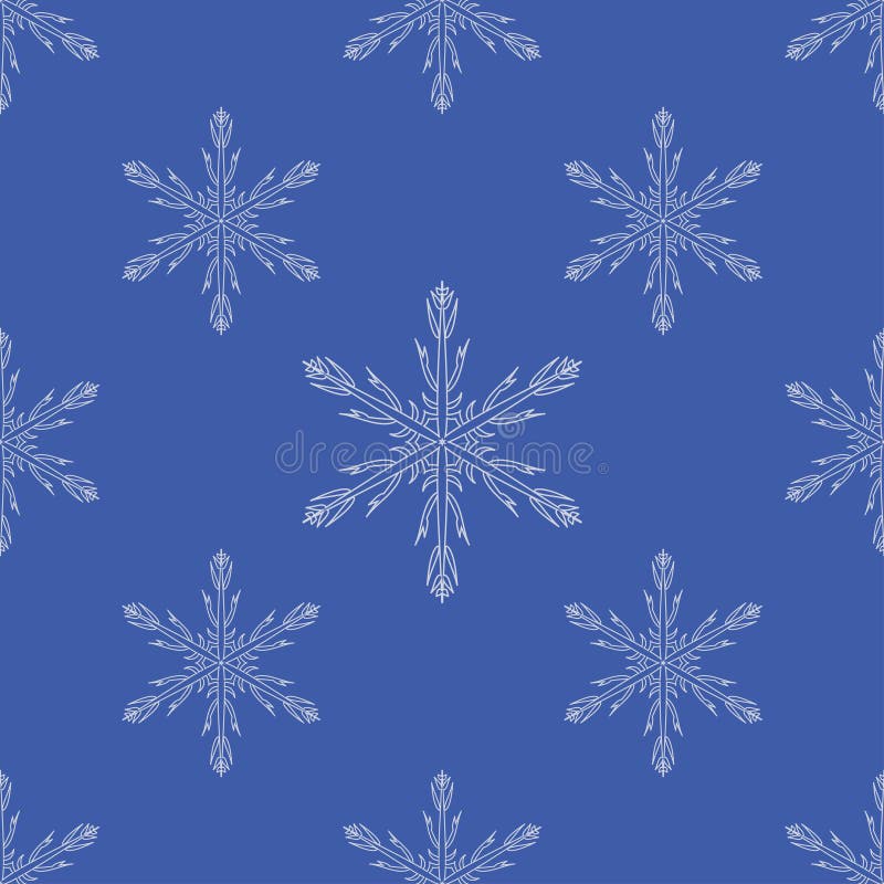 Blue Seamless Snowflake Pattern Stock Vector - Illustration of cold ...