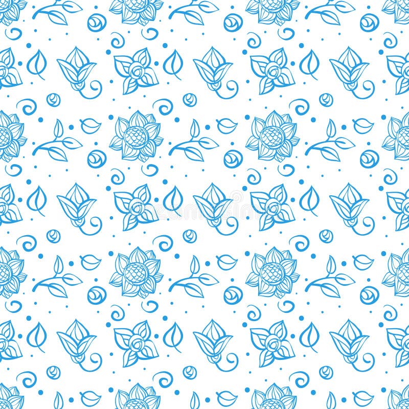 Blue Seamless Spring Background Stock Vector - Illustration of ...