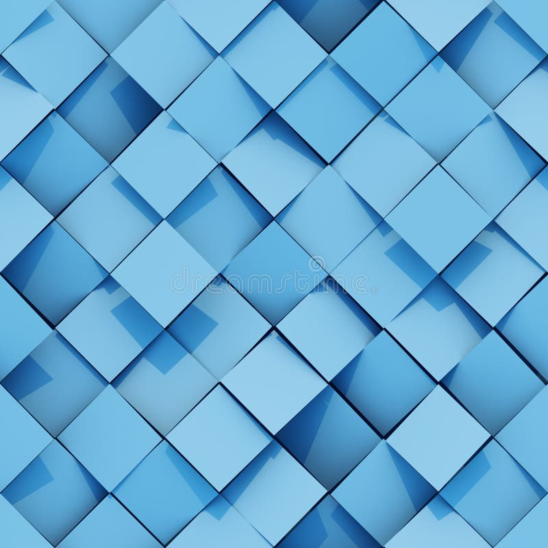 Blue Seamless Tileable Pattern of Rhombs 3D Render Illustration Stock ...