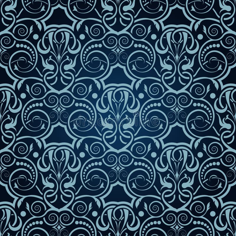 Blue seamless wallpaper stock vector. Illustration of curves - 9794915