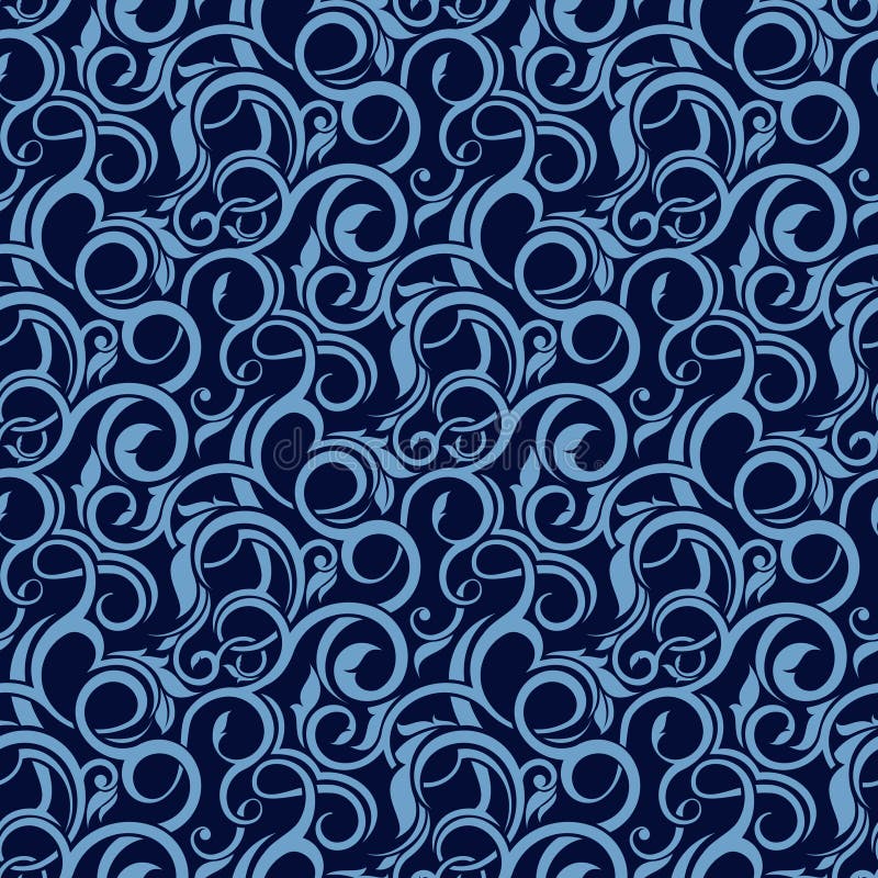 Blue seamless wallpaper stock vector. Illustration of silhouette - 16723857