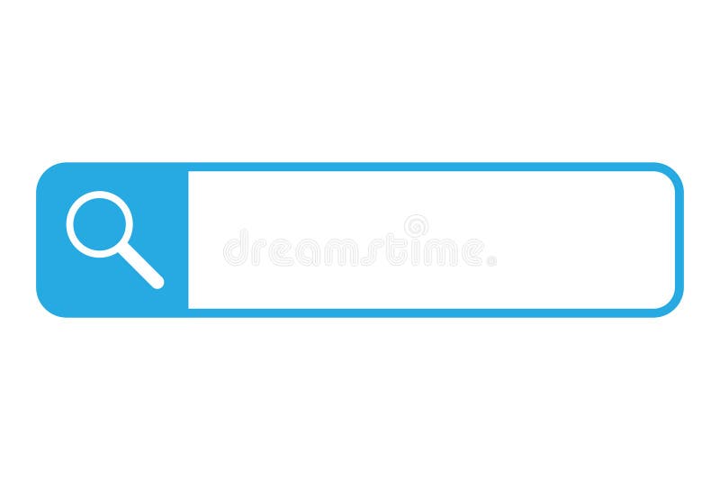 Blue Search Bar. Magnifying Glass Icon. Minimal Rectangle Vector. Web ...