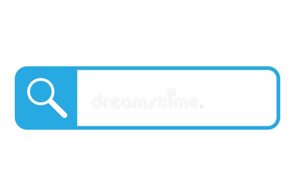 Blue Search Bar. Magnifying Glass Icon. Minimal Rectangle Vector. Web ...