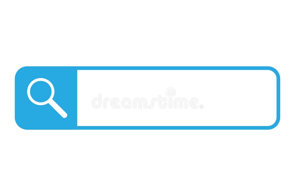 Blue Search Bar. Magnifying Glass Icon. Minimal Rectangle Vector. Web ...