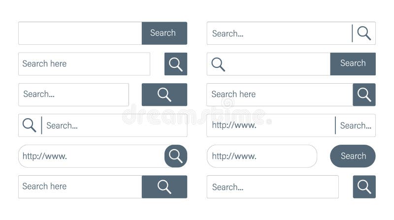 Set of Search Bar Templates Stock Vector - Illustration of browser ...