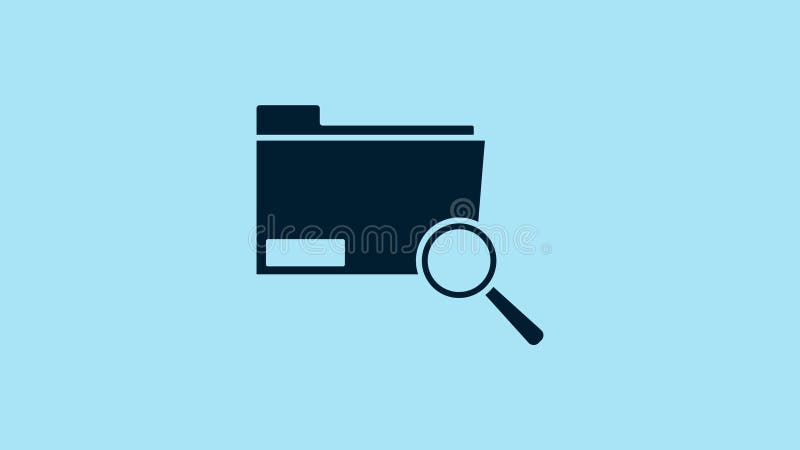 Blue Search Concept with Folder Icon Isolated on Blue Background ...