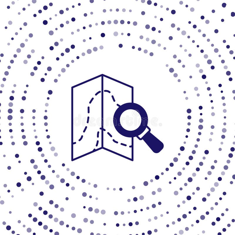 Blue Search Location Icon Isolated on White Background. Magnifying ...
