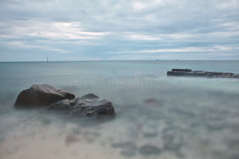Blue seascape stock image. Image of moving, beacon, beautiful - 41080847