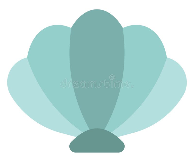 Blue seashell, icon stock vector. Illustration of aquarium - 260377509