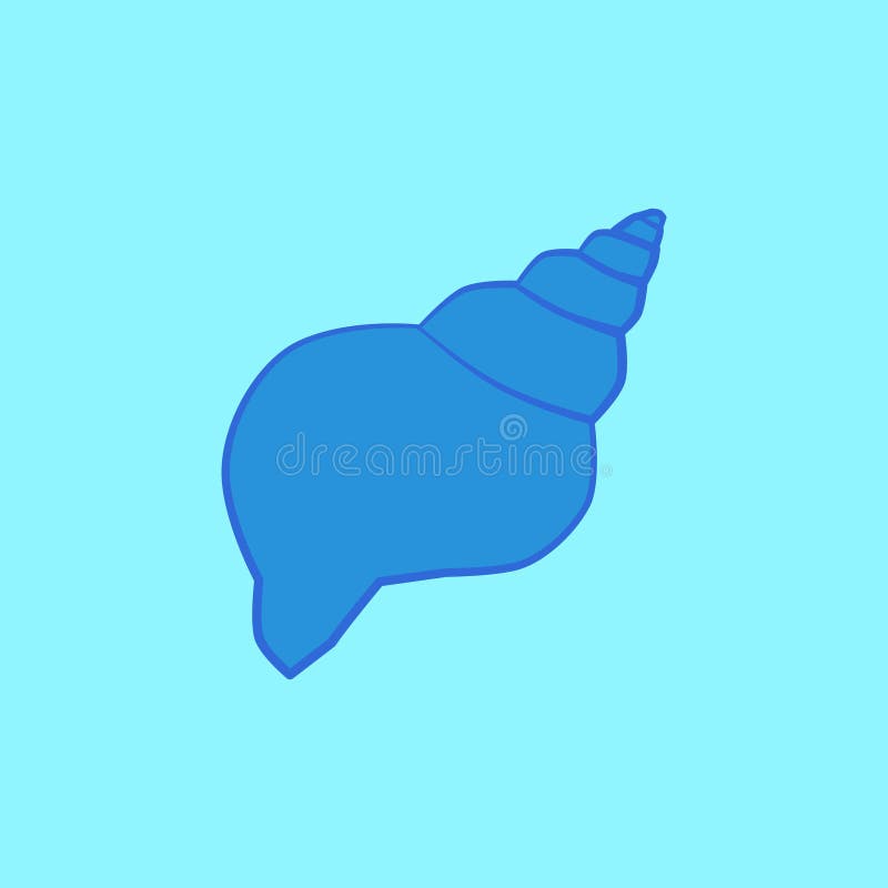 Seashell on the Blue Background Stock Vector - Illustration of white ...
