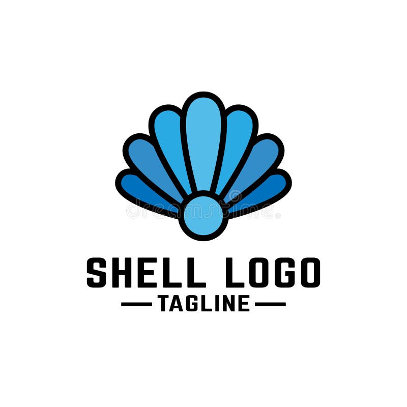 Blue Seashell for Technology Company Logo Design Template Stock Vector ...