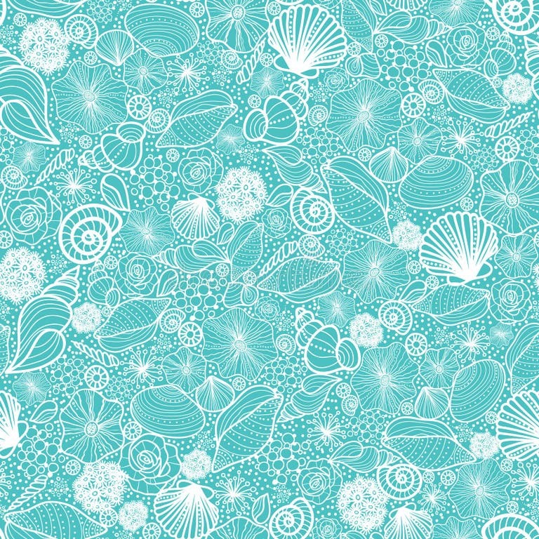Blue Seashell Pattern Stock Illustrations – 13,894 Blue Seashell ...