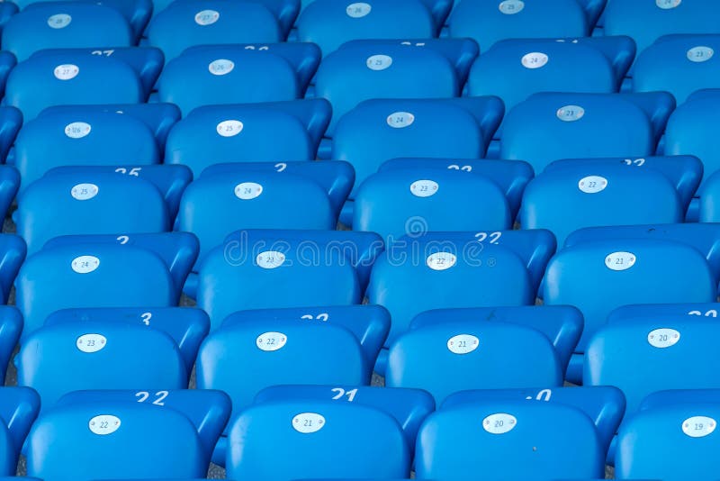 Blue Seats on Football Stadium Stock Photo - Image of reserved, club ...