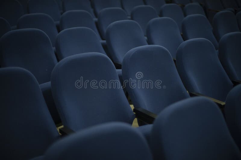 Blue Seats in Hall. Rows of Seats Stock Image - Image of classical ...