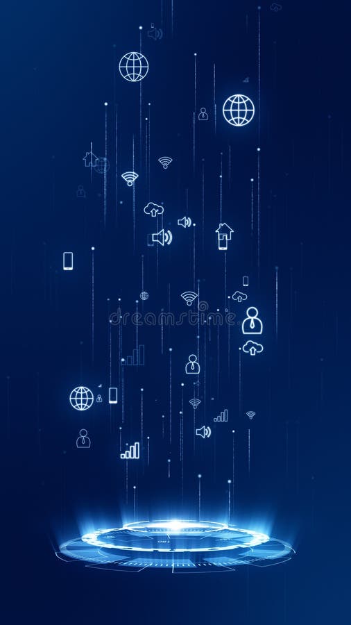 Blue Security Shield Icon Connection with Futuristic Circle Technology ...