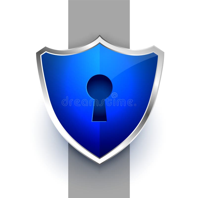 Blue security shield stock vector. Illustration of security - 22980530