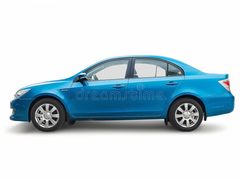 Blue Sedan Car Isolated on White Stock Photo - Image of style, vehicle ...